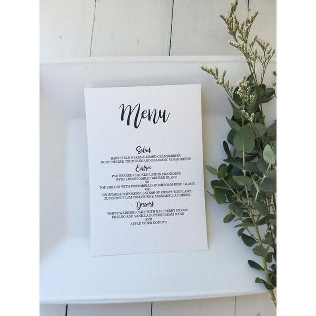 Rustic Menu - Cotton Willow Design Co.
