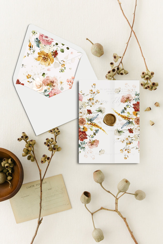 Instant Download, Wedding Invitation Envelope Liner, Printable Envelope ...