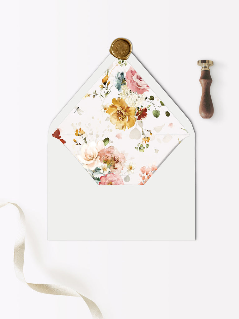 Instant Download, Wedding Invitation Envelope Liner, Printable Envelope ...