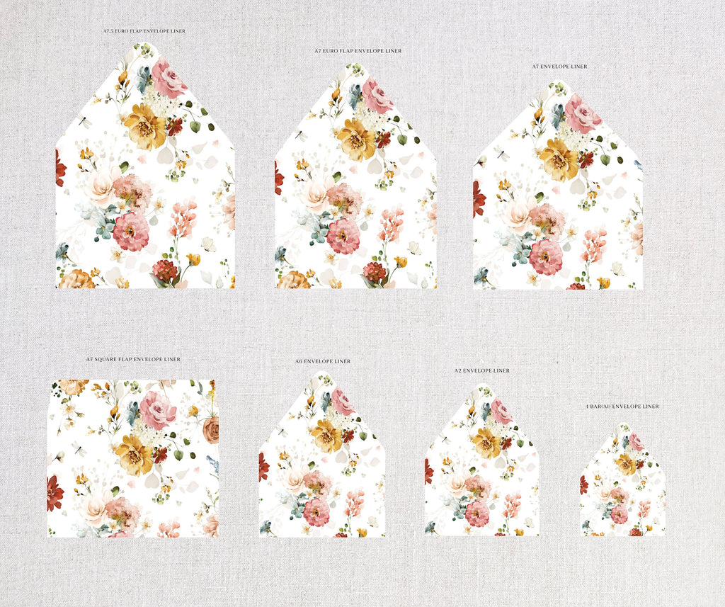 Instant Download, Wedding Invitation Envelope Liner, Printable Envelope ...