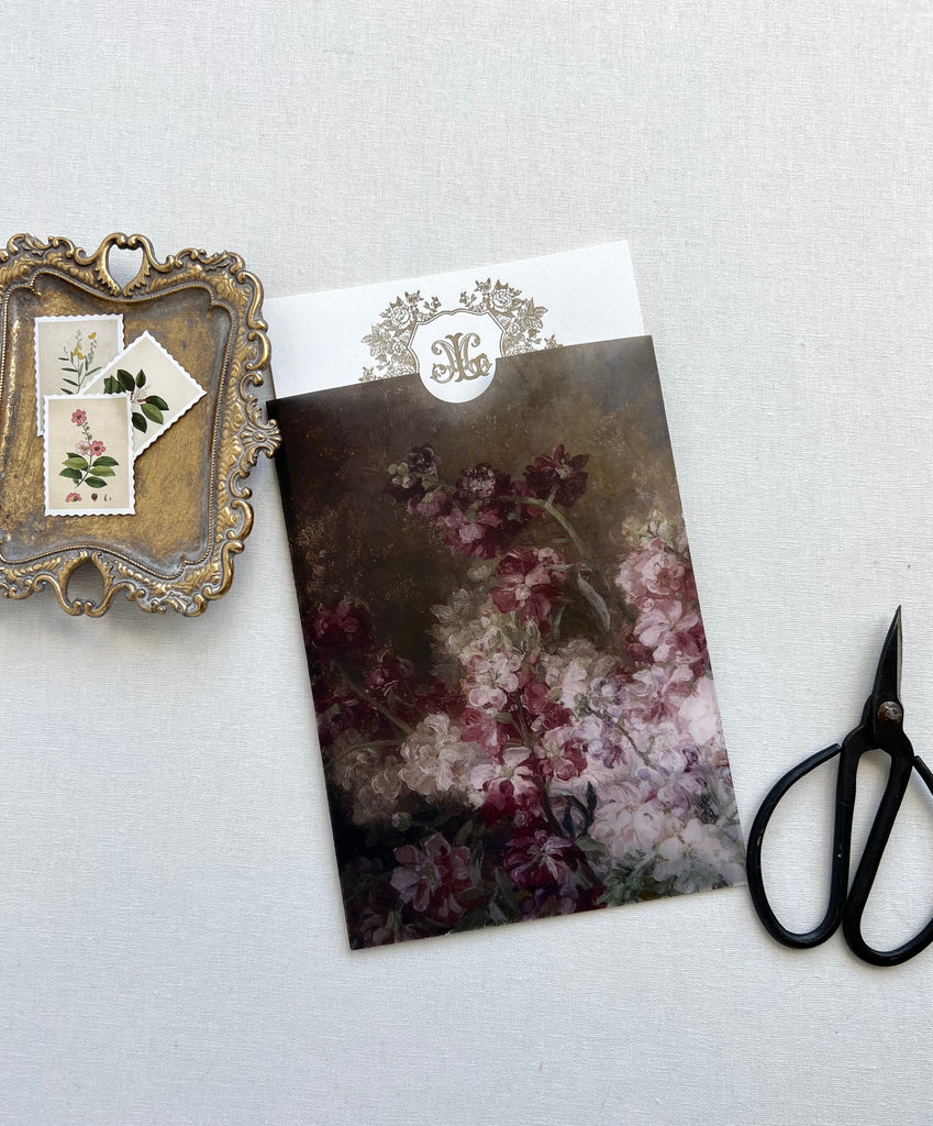 Vintage floral Vellum Wrap Jacket DIY Wedding Invitation - Cotton ...