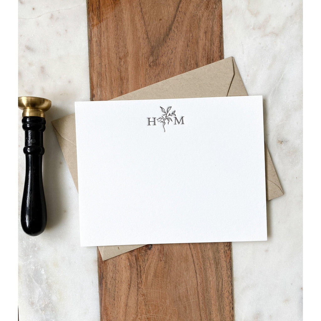 Modern Letterpress Personalized Stationery - Cotton Willow Design Co.