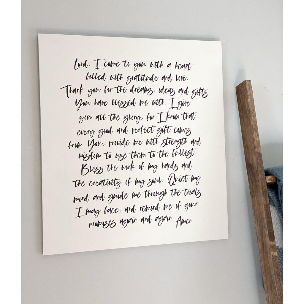 Custom Prayer, Office Prayer Wooden Sign - Cotton Willow Design Co.