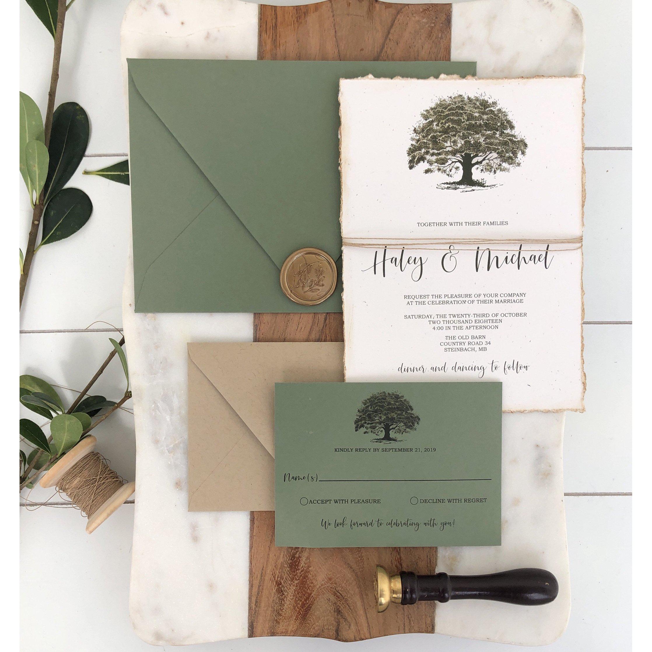 Rustic Wedding Invitation, Country Wedding - Cotton Willow Design Co.