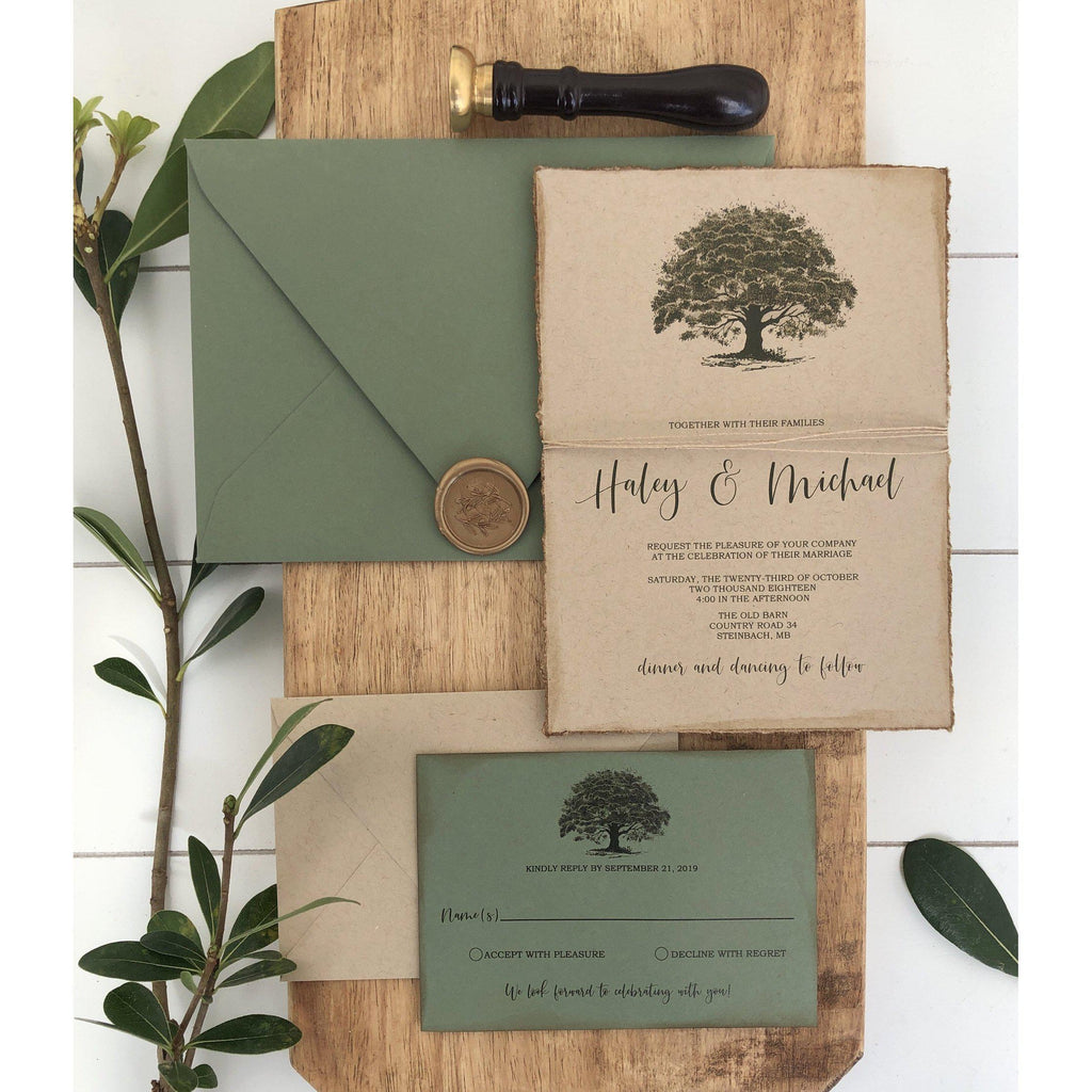 Rustic Wedding Invitation, Country Wedding - Cotton Willow Design Co.