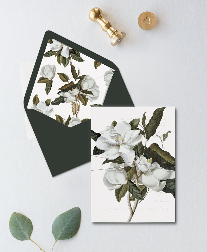 Magnolia Floral Vellum Overlay, and Envelope liners - Cotton Willow ...