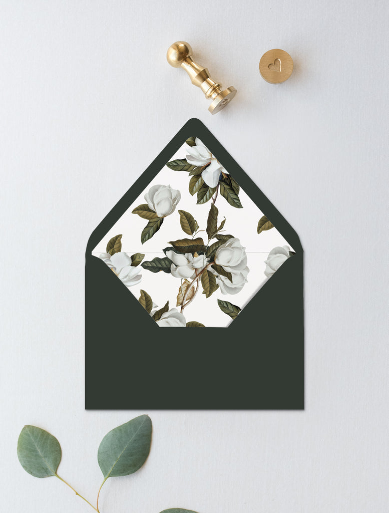 Magnolia Floral Vellum Overlay, and Envelope liners - Cotton Willow ...