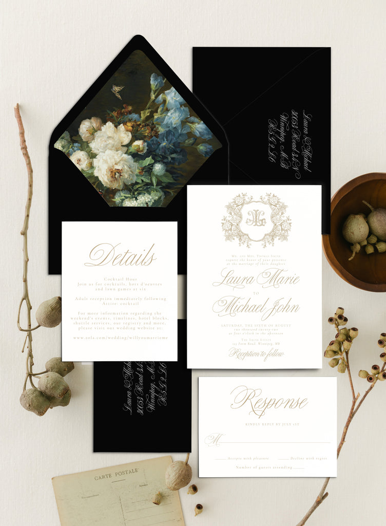 Romantic, Elegant Luxury Wedding Invitation Suite - Cotton Willow ...