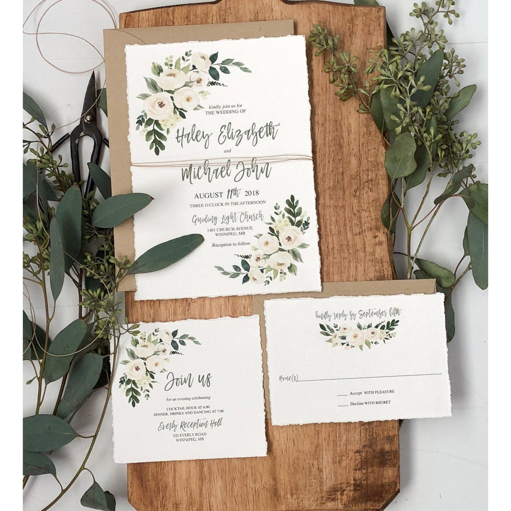 Rustic Floral Wedding Invitation, Vintage Wedding - Cotton Willow ...